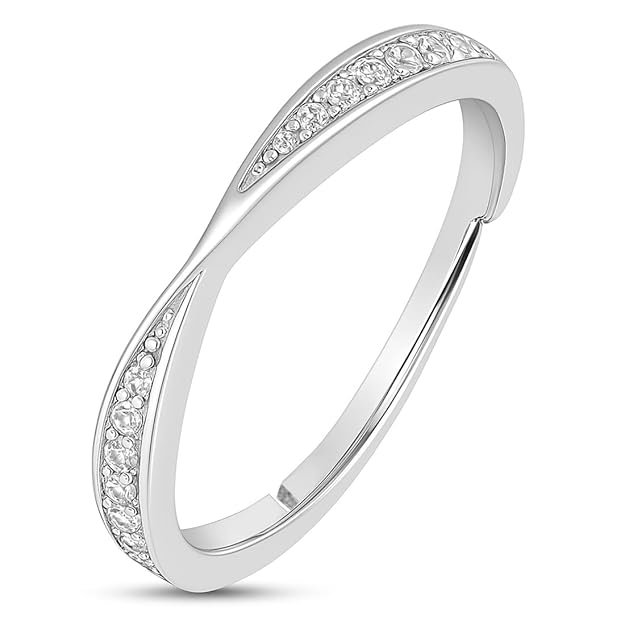 ZAVYA 925 Pure Silver Finger Ring Rhodium Plated Minimal Ring Jewelry ...