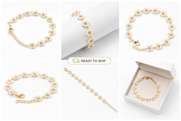 Daisy Flower Charm Bracelet - Home Page